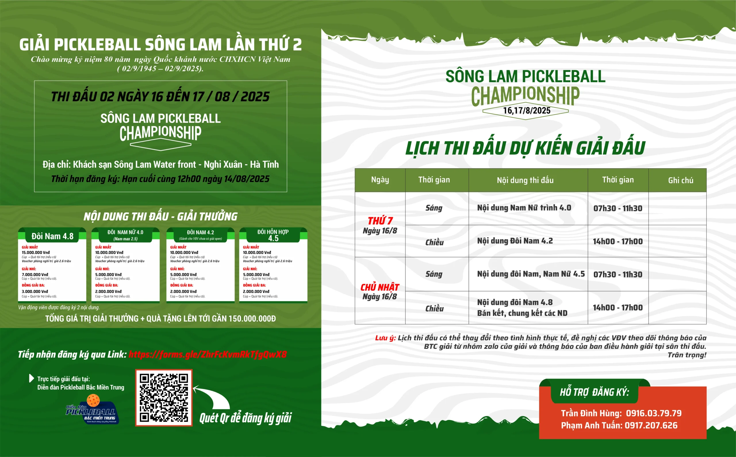 Giải Pickleball Sông Lam Open lần thứ 2 nhận đăng ký VĐV tham dự - Diễn ...